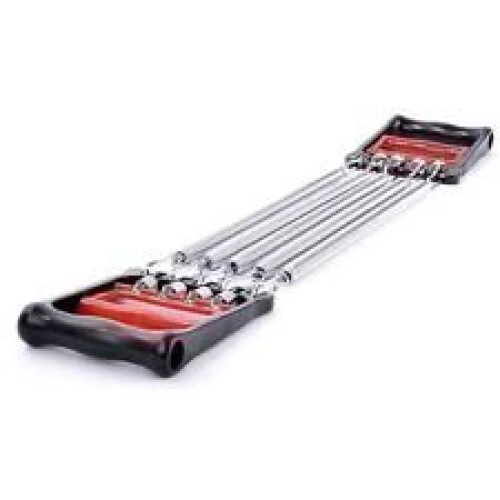 Heavy Duty 5 Spring Chest Expander 20kg-100kg Resistance Adjustable For ...