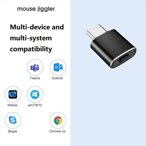 USB C Mouse Jiggler Undetectable Automatic Type C Mouse Black on OnBuy