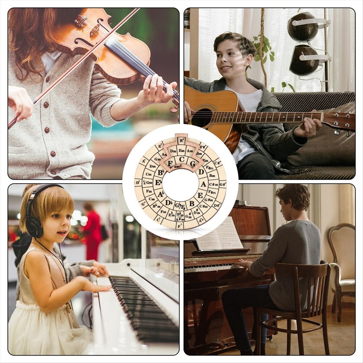 Wooden Melody Tool, Round Circle of Fifths Wheel Melody Chord Tool on OnBuy