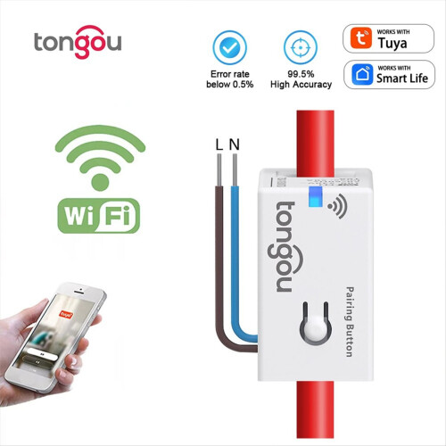 Tuya Smart WiFi Energy Meter 100-240V 50/60Hz 50A Real-Time Power ...