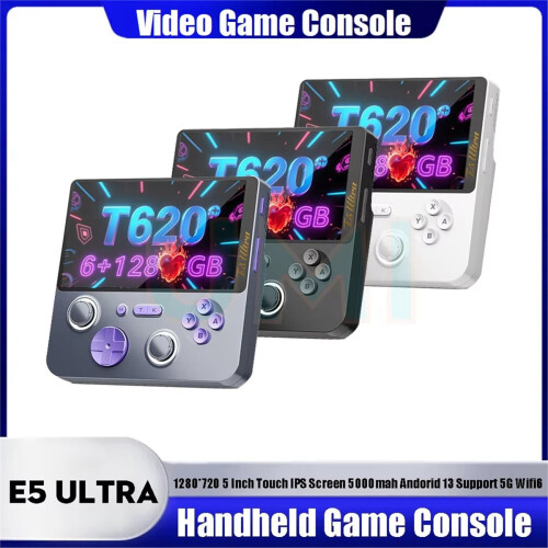 E5 Ultra Handheld Video Game Console 5inch IPS Touch Screen Hall-Effect ...