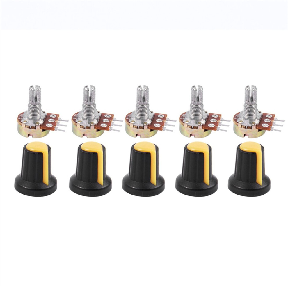 5 x 10K OHM 3 Terminal Linear Taper Rotary Audio B Type Potentiometer ...