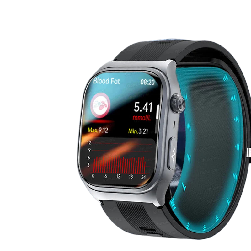 2025 Sapphire Glass Smartwatch: Advanced ECG, PPG, Heart Rate & Blood ...