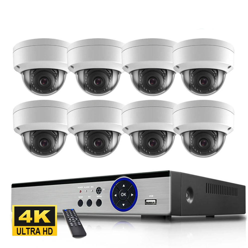 4K PoE NVR Security Camera System with 8MP H.265 8-Channel, 5MP IP66 ...
