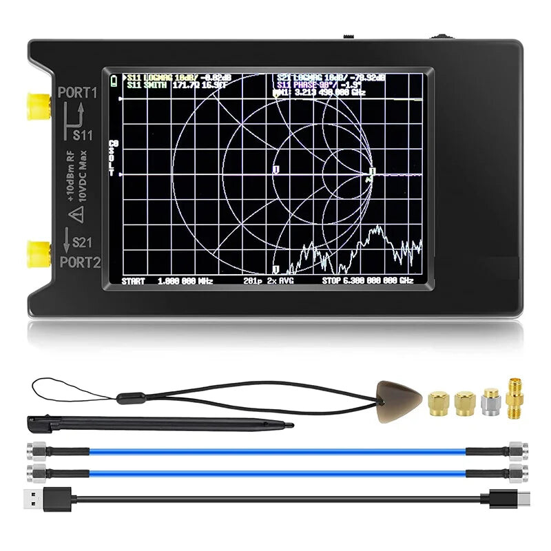Advanced NanoVNA Vector Network Analyzer 50kHz-6.3GHz with 4-Inch ...