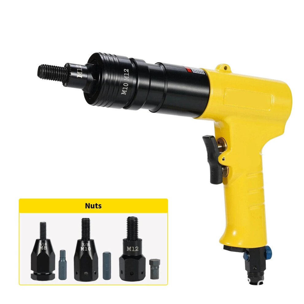Versatile Pneumatic Rivnut Tool: Cap Pulling, Nut Twisting & Riveting Gun for M8, M10, M12 Nuts ...