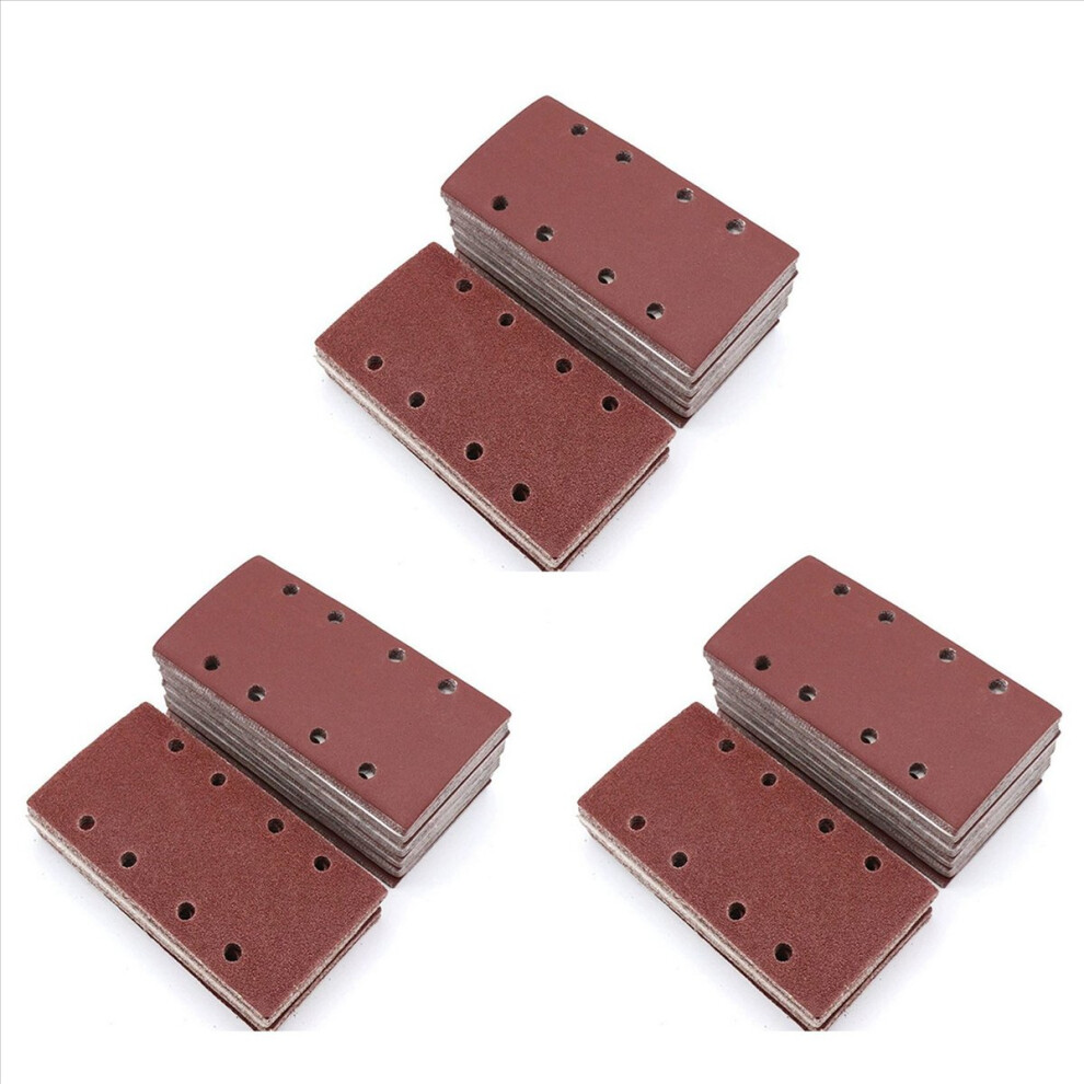 120Pcs Square Sandpaper Grit Flocking Sand Paper 8 Hole 40-80 ...