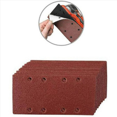 120Pcs Square Sandpaper Grit Flocking Sand Paper 8 Hole 40-80 ...