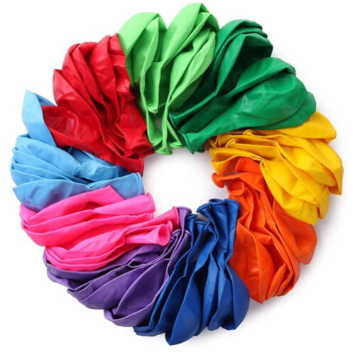 Yukiyi 60pcs Bright Balloons Rainbow Balloons Set 12 Inches, 10 ...