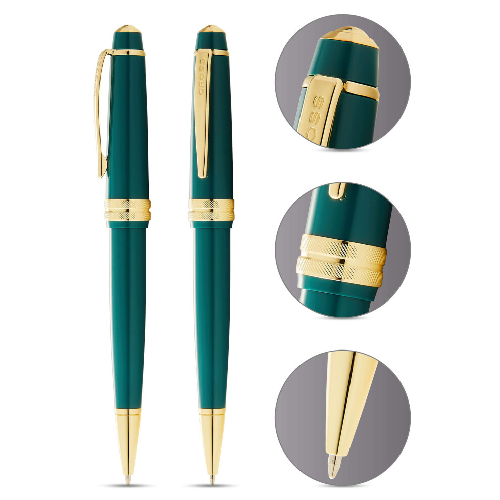 Stylo bille Cross Bailey en rsine verte polie et dor on OnBuy