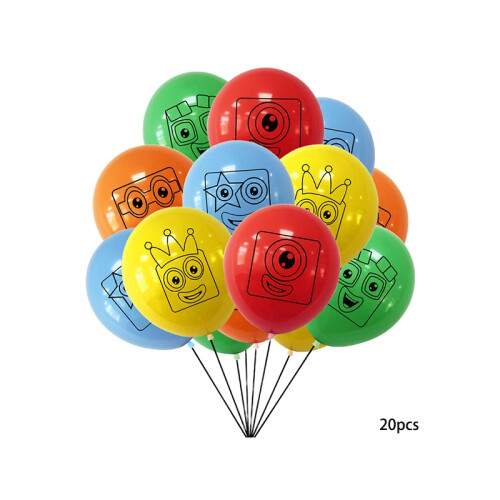 (20pcs Balloons) Theme Balloon Numberblocks Pull Flag Set Birthday ...