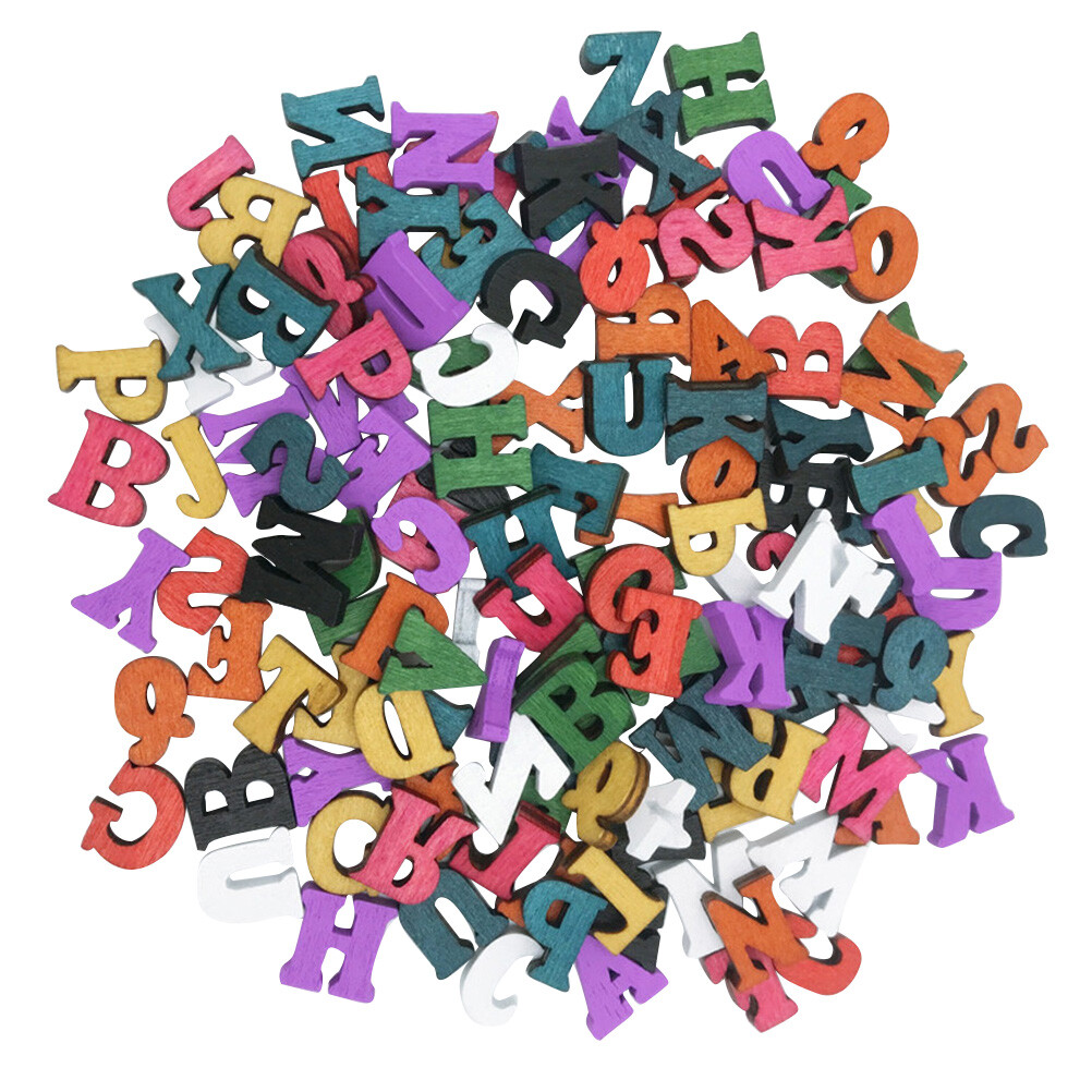 100 Delar 15 Mm Bokstäver Av Färgglada Knappar För Pedagogik on OnBuy
