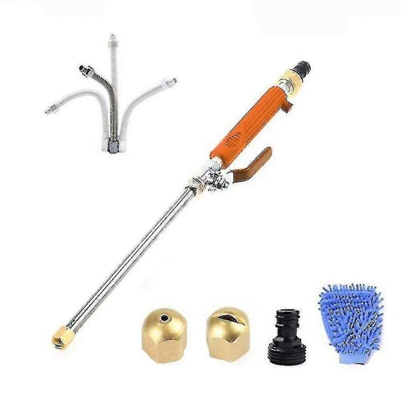 (Orange) 6 Pcs High Pressure Water Lance Hose Nozzle Jet Garden Car ...