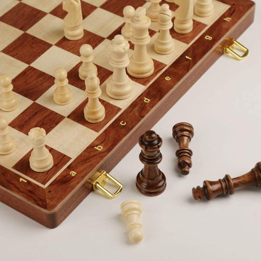 Wooden Folding Chess Set - Portable Travel Board Game for Kids & Adults ...