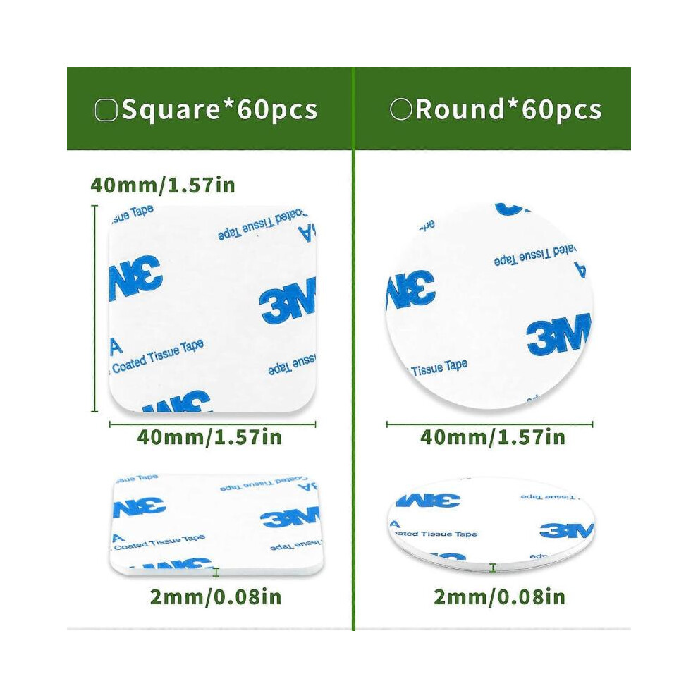 Extra Strong Double Sided Tape, 128 Pieces Powerful Adhesive Foam Tape ...