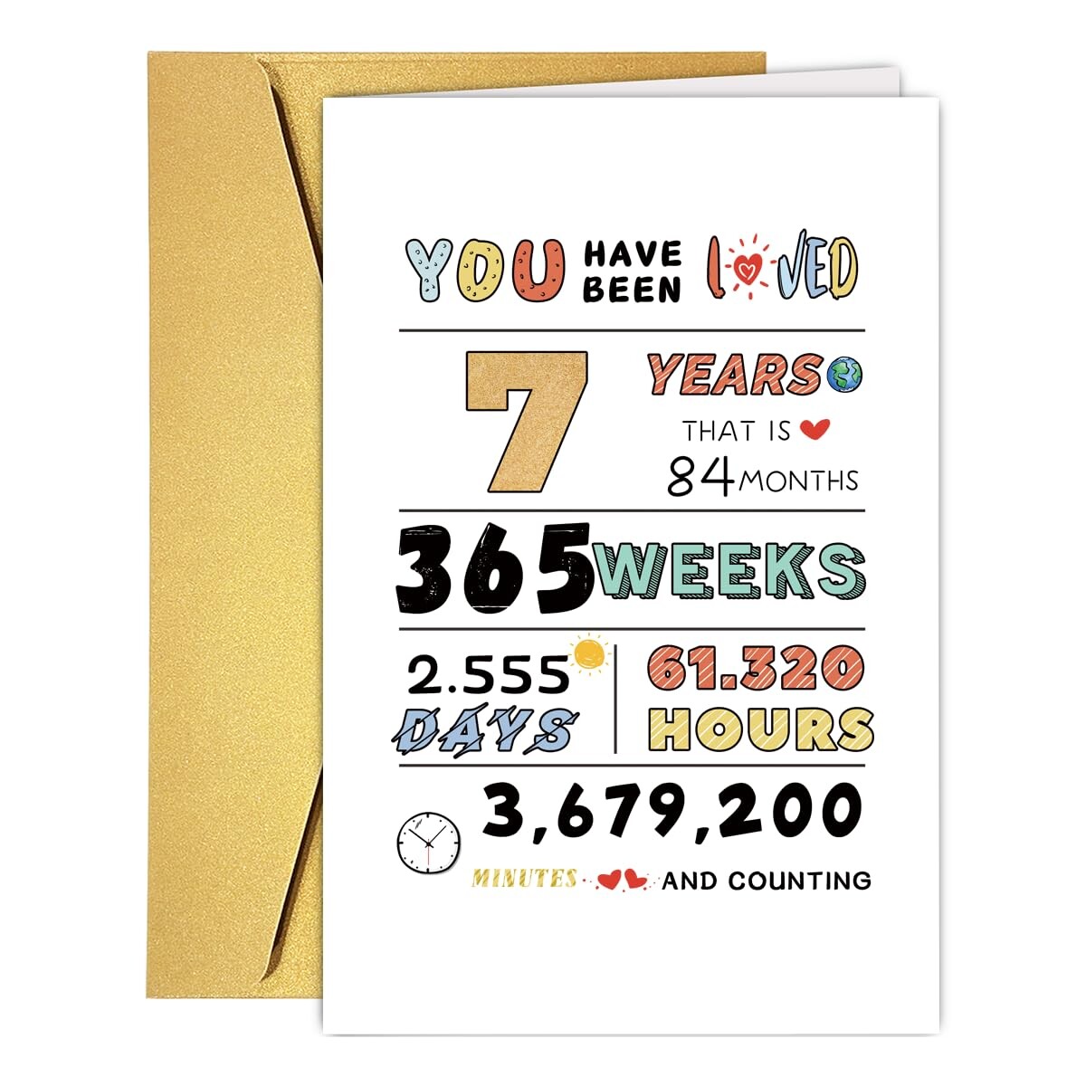 COLINHELIN Carte d'anniversaire mignonne pour fille et garon de 7 ans ...