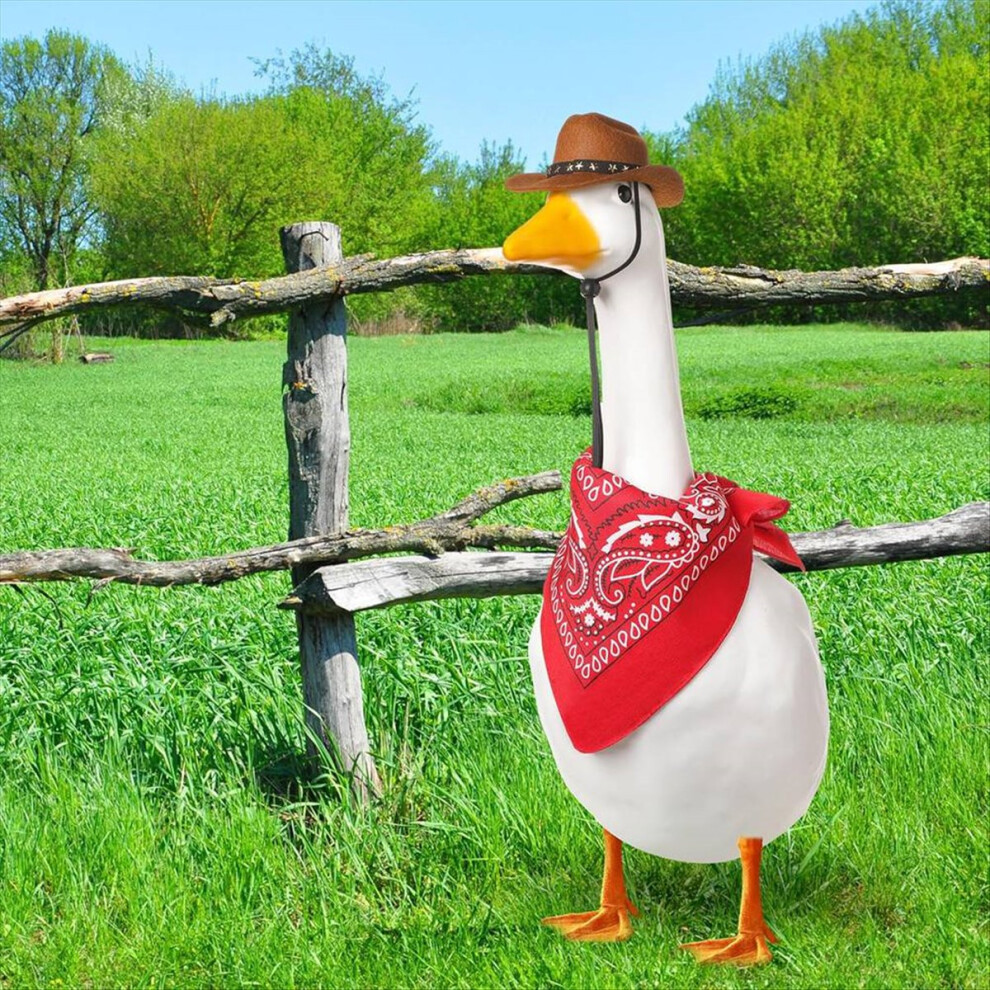 Western Cowboy Porch Goose Outfits,Cement Costume with Hat Bandana Sca ...