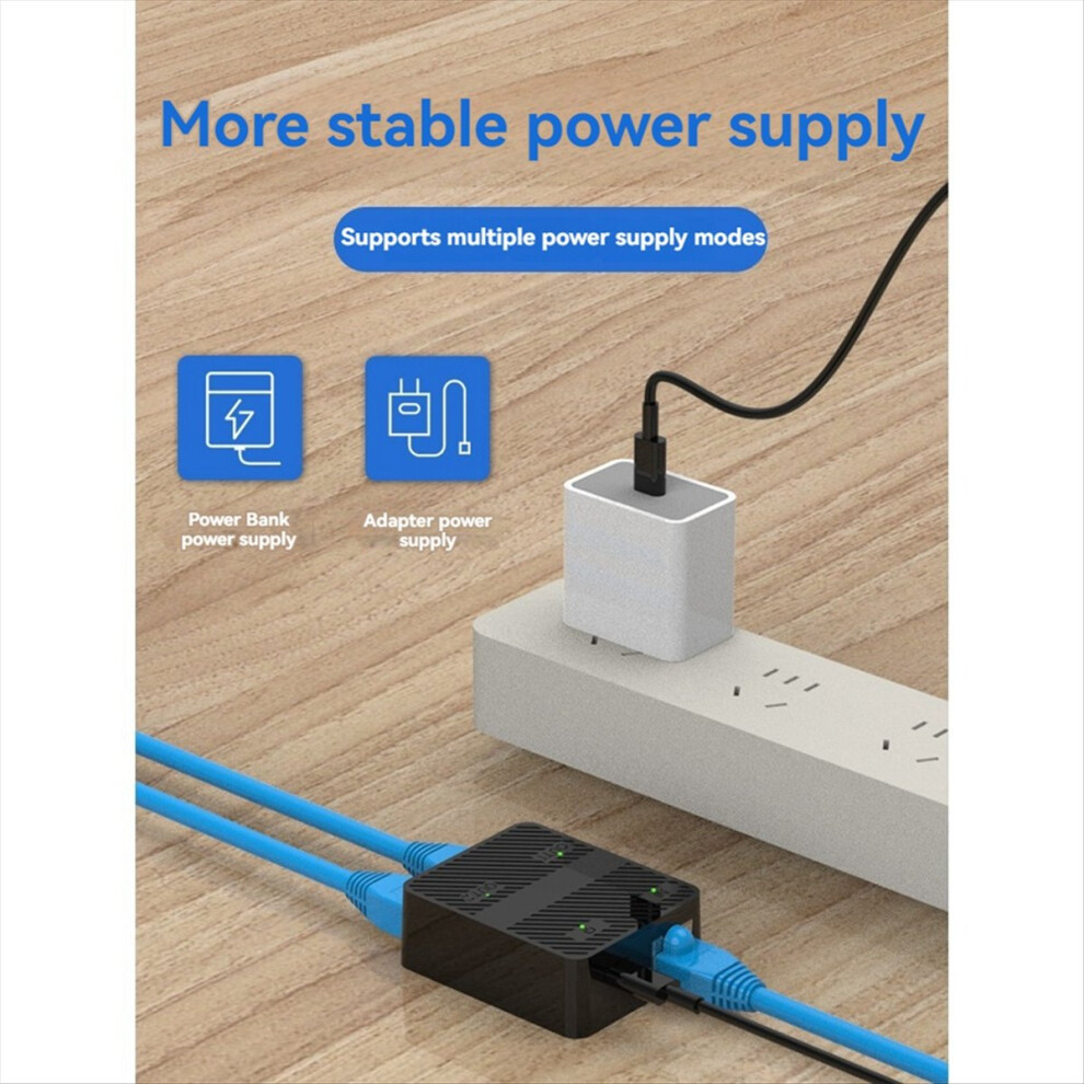 2 Port 100Mbps Network Switch RJ45 Cable Splitter Extender Way Adapter ...