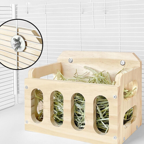 Hay Carrier Rabbits Wooden Hay Rack Feeding Dispenser For Rabbits ...