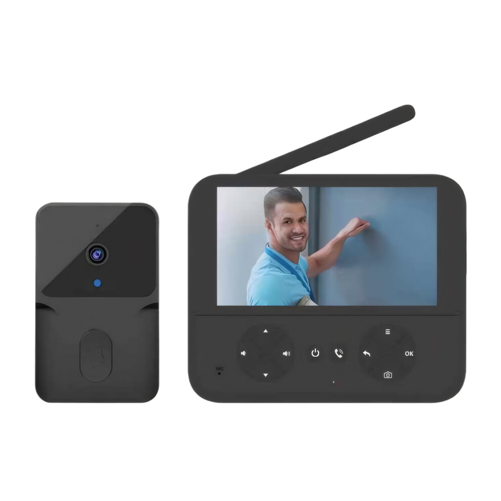 (black) Wifi Video Intercom Door Peephole Camera Waterproof Video ...