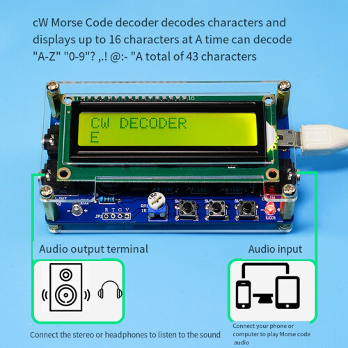 (Parts With keypad) DIY Morse Code Demodifier Morse Code Decoding ...