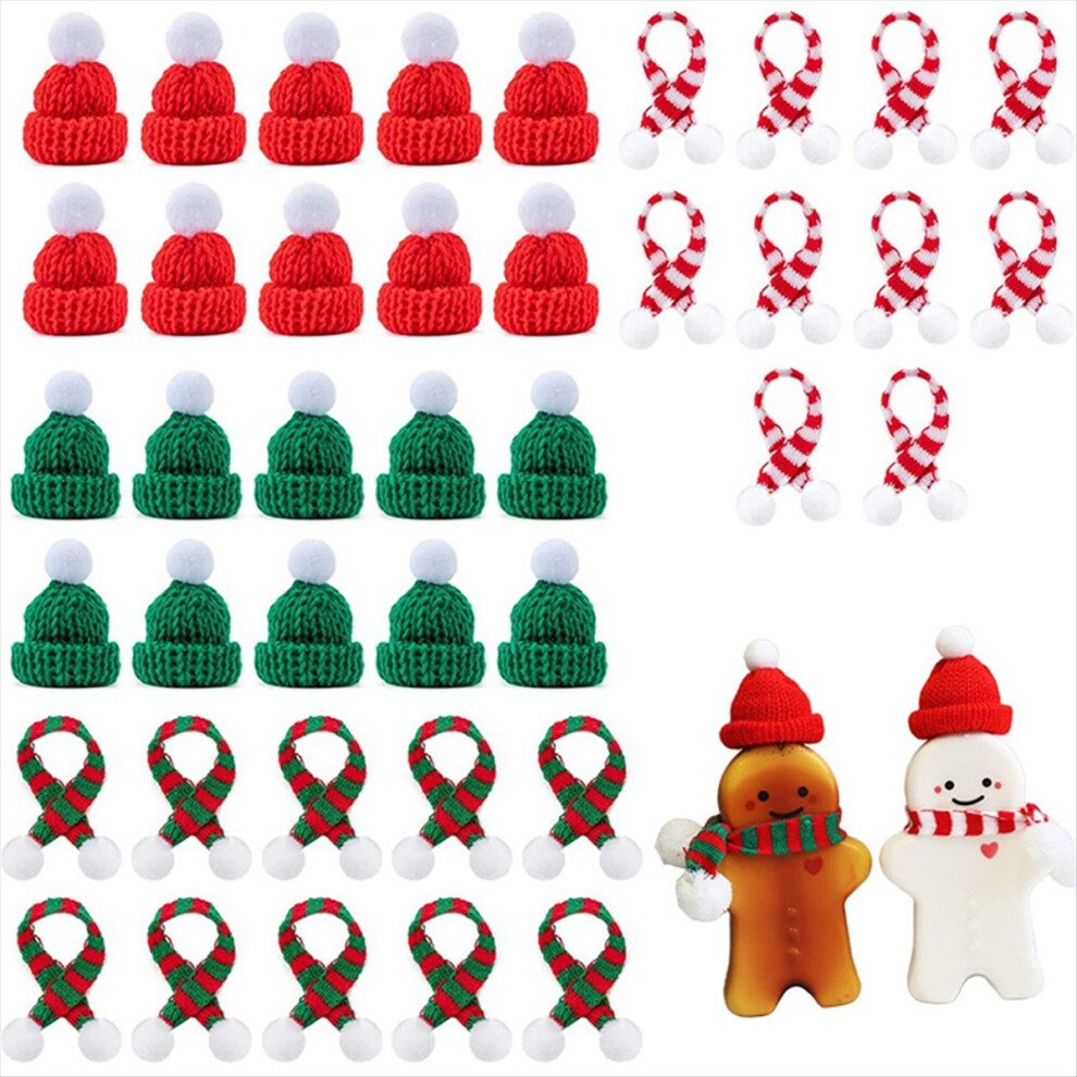 Mini Knit Hat and Christmas Scarf Set Mini Knitting Hats for Craft on OnBuy