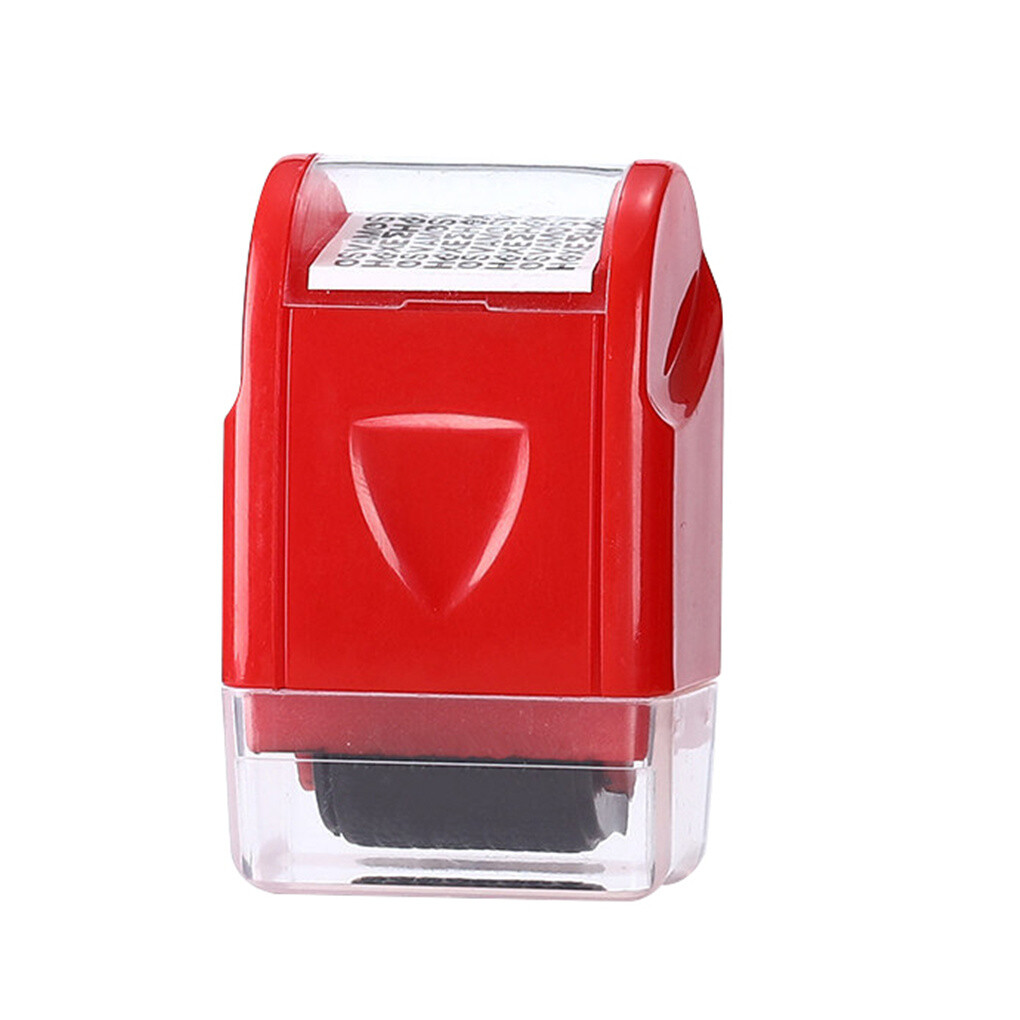 (Red) Confidential Roller Stamps Blocker Privacy Craft Handheld Ink ...