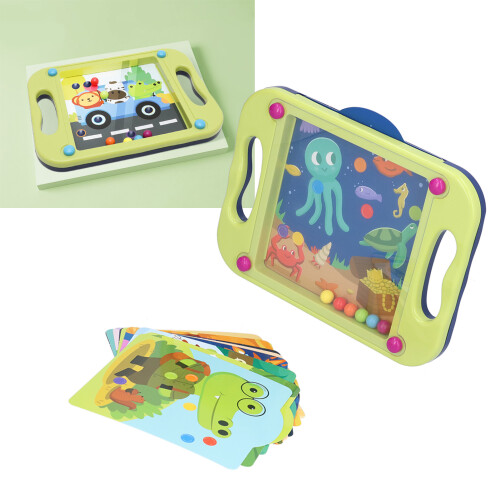 Plastic Beads Puzzle Board Handheld Ball Maze Educational Toy Green for ...