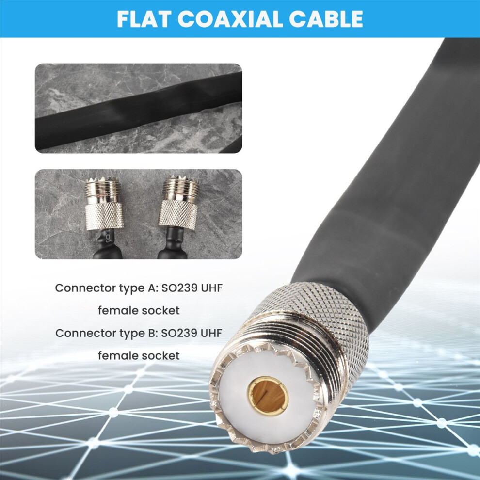 Door/Window Pass Through Flat RF Coaxial Cable SO239 UHF Female to 50 ...