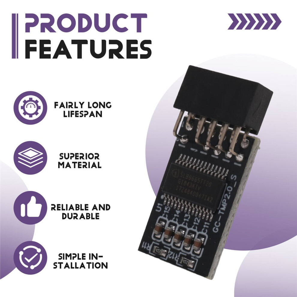 TPM2.0 Module LPC 12Pin with Infineon SLB9665 Windows 11 Upgrade for ...