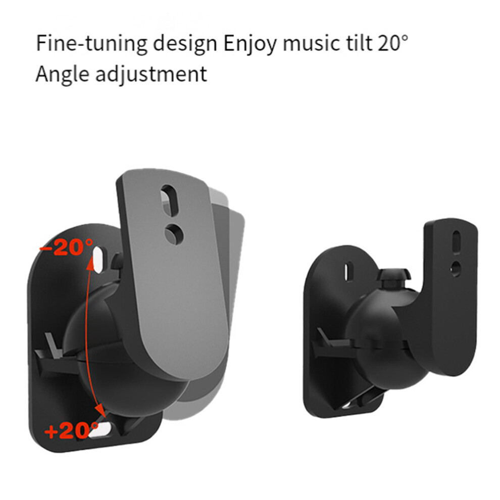 2PCS Speaker Mount Wall Bracket Stand Surround Holder Adjustable Swivel ...