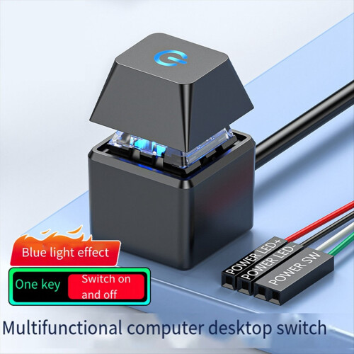 Computer Switch PC Motherboard External LED Light Power ON/OFF Square ...