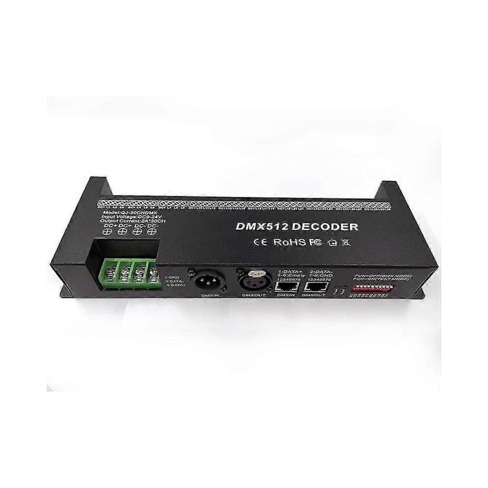 30 Channel RGB DMX512 Decoder LED Strip Controller 60A Dimmer PWM ...