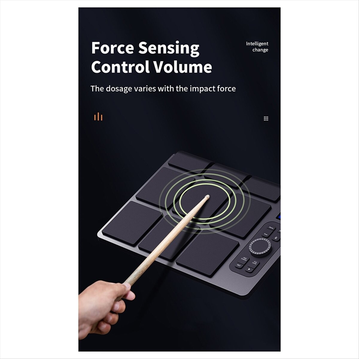 Electric Drum Set MIDI Function Electronic Rechargeable Desktop Kit EU ...