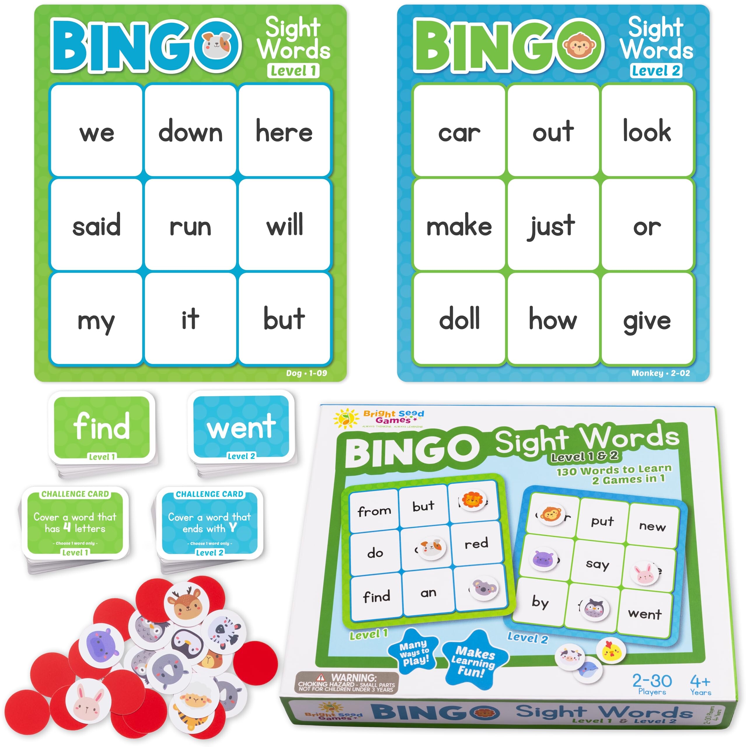 Jeu de bingo avec mots vue pour la maternelle Apprenez lire des cartes ...