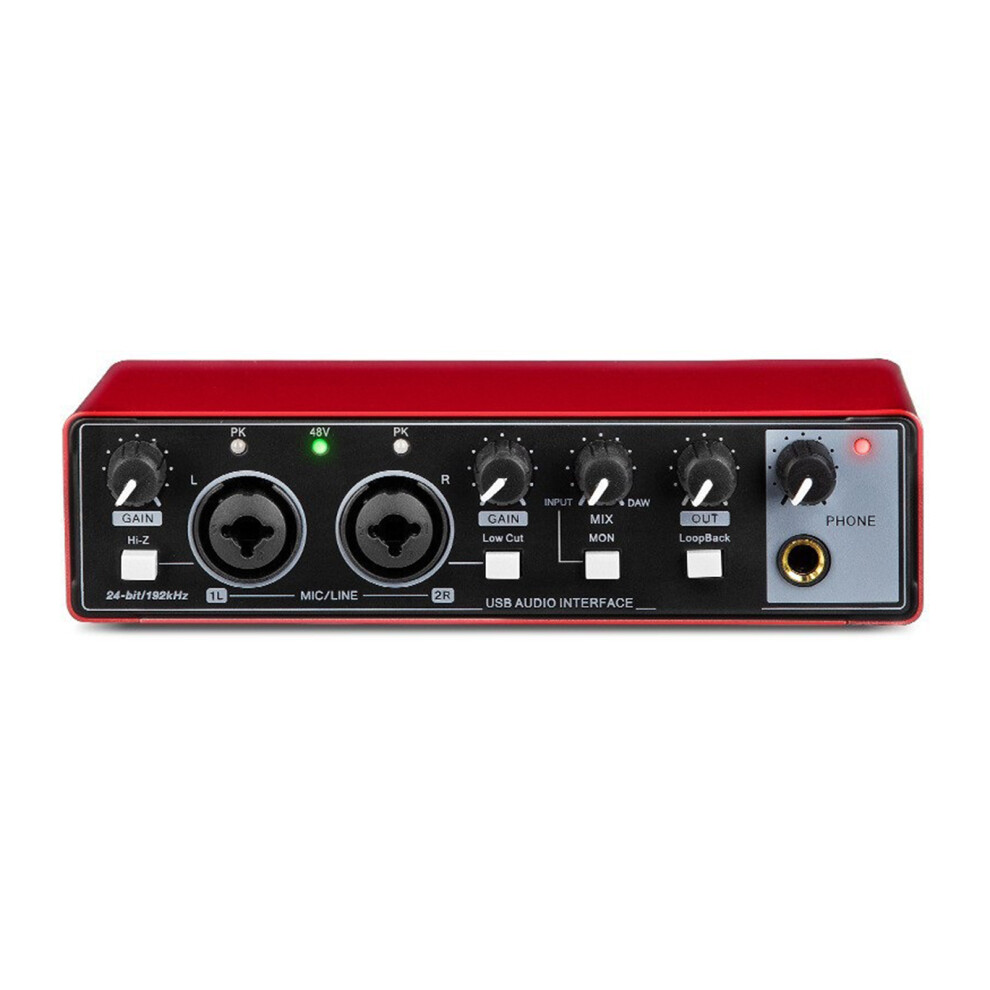 (Red) Exceptional Sound 48V Power USB-C Sound Card With 2 Input 2 ...