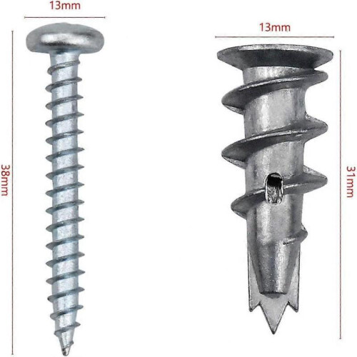 Zinc Alloy Expansion Screw Set Combination, 100 Pieces Set of 50 Screws ...