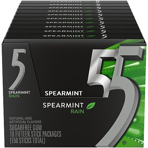 Wrigleys 5 Gum Rain Spearmint Flavoured Sugarfree Chewing Gum 15 Stick ...