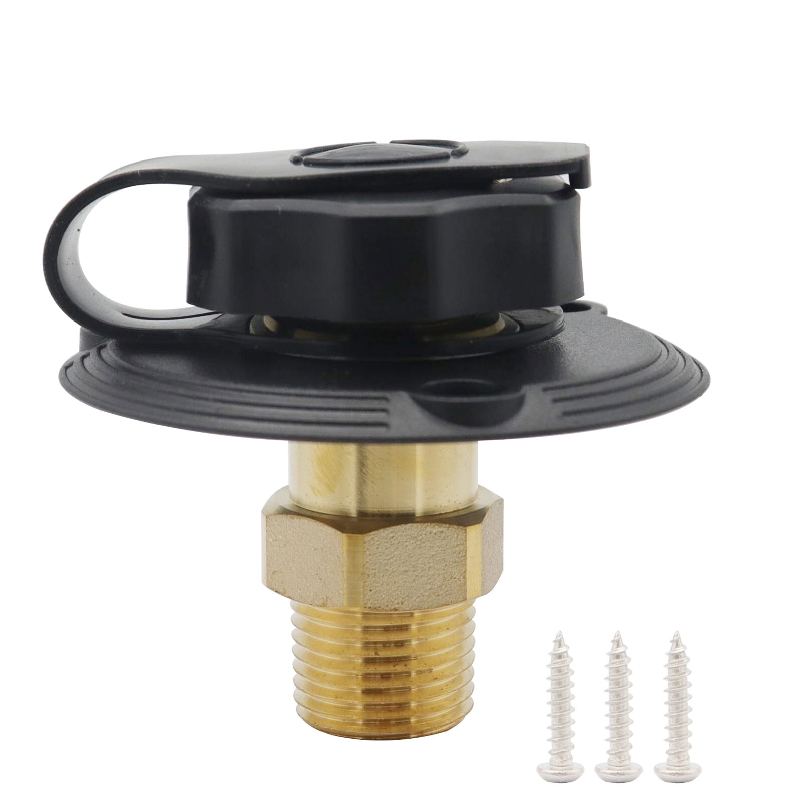 (3INCH) Black Flange RV City Water Fill Inlet Female To Male For Camper ...