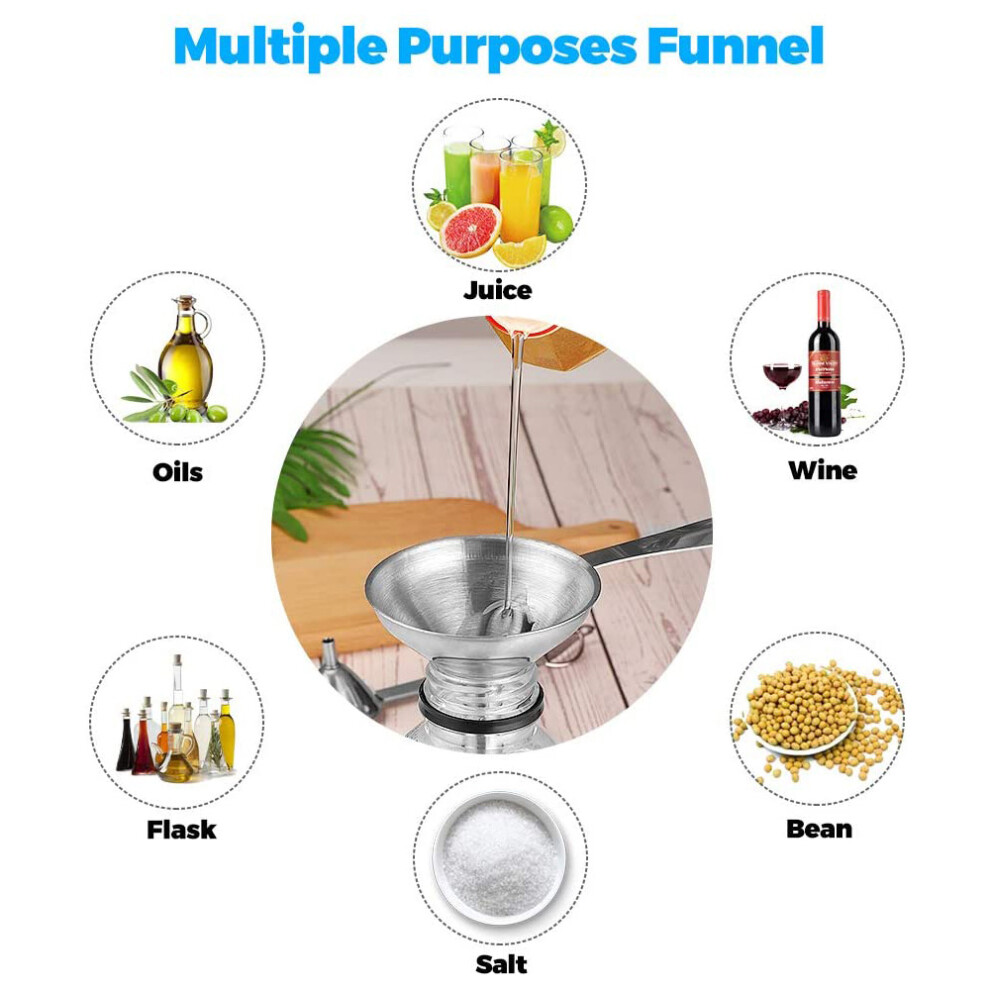 Kitchen Funnel Set, Stainless Steel, Easy To Store, Non-same Size With ...