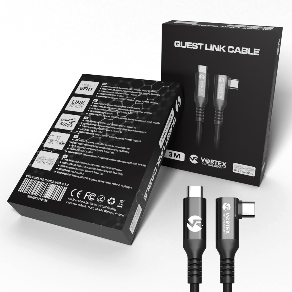3m cable from VortexVR USB-C to Meta Quest Link | to Quest 3S Quest 3 ...