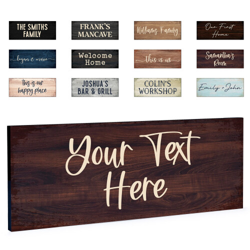 Personalized Signs for Home Custom Sign with Any Text 3 Sizes - 12 ...