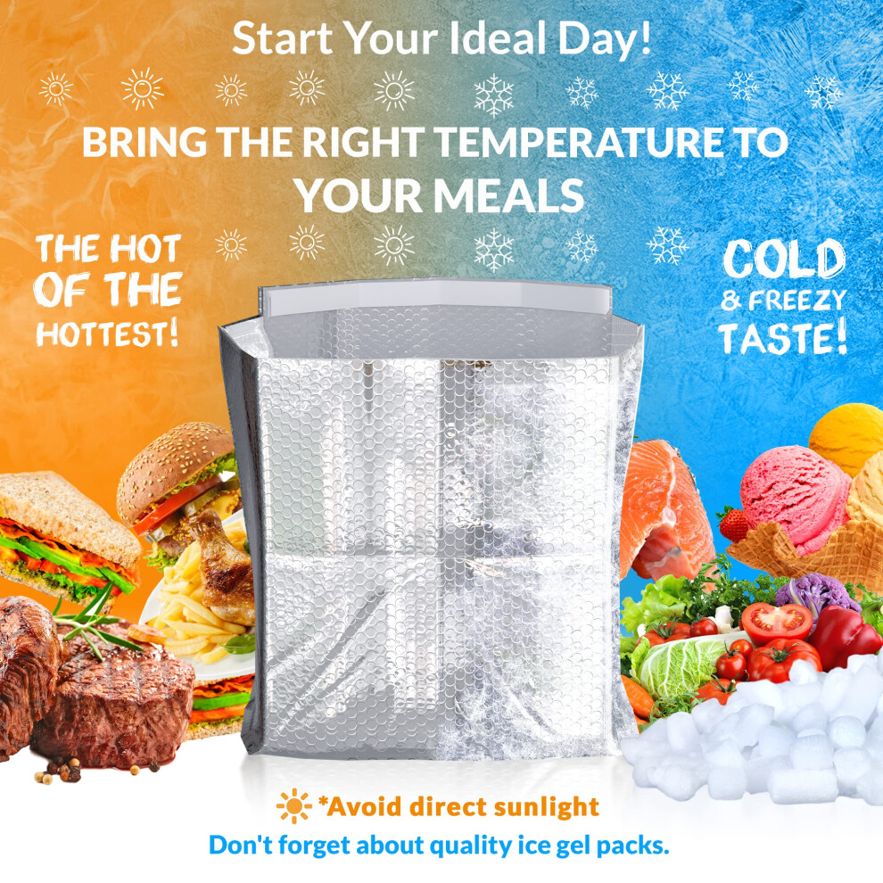 AMZ Supply Foil Insulated Box Liners - 8 x 8 x 8 Inch. 50 Pack Cold ...