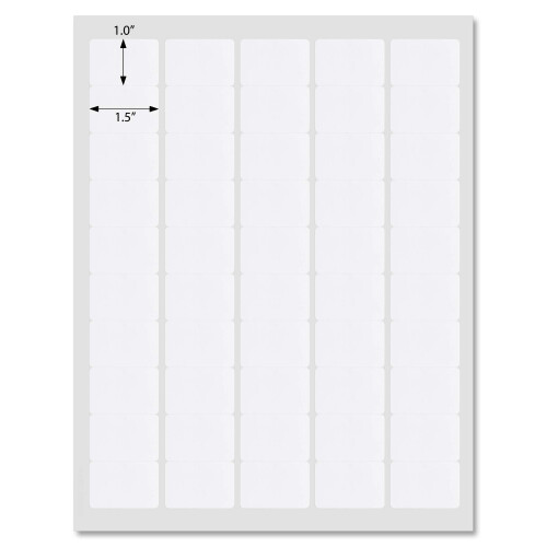 Standard White Matte 1.5"""" x 1"""" Rectangle Labels with Template and ...