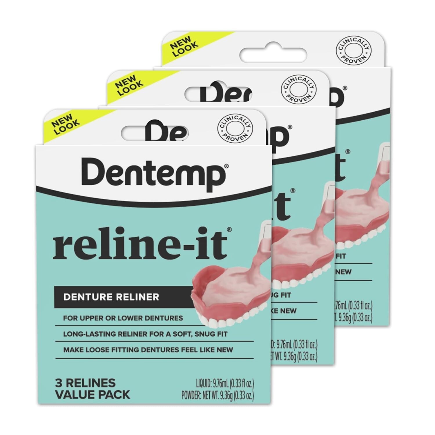 Dentemp Denture Reline Kit Value Pack Advanced Formula Reline It ...