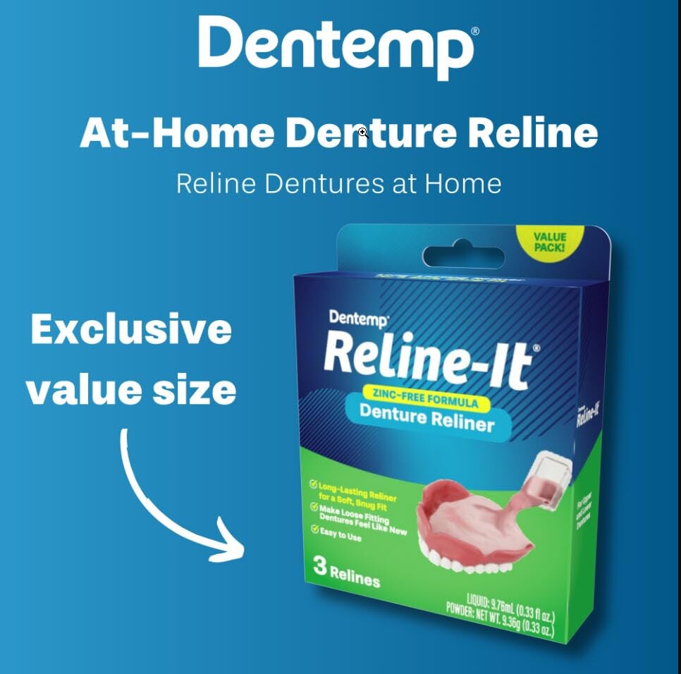 Dentemp Denture Reline Kit Value Pack Advanced Formula Reline It ...