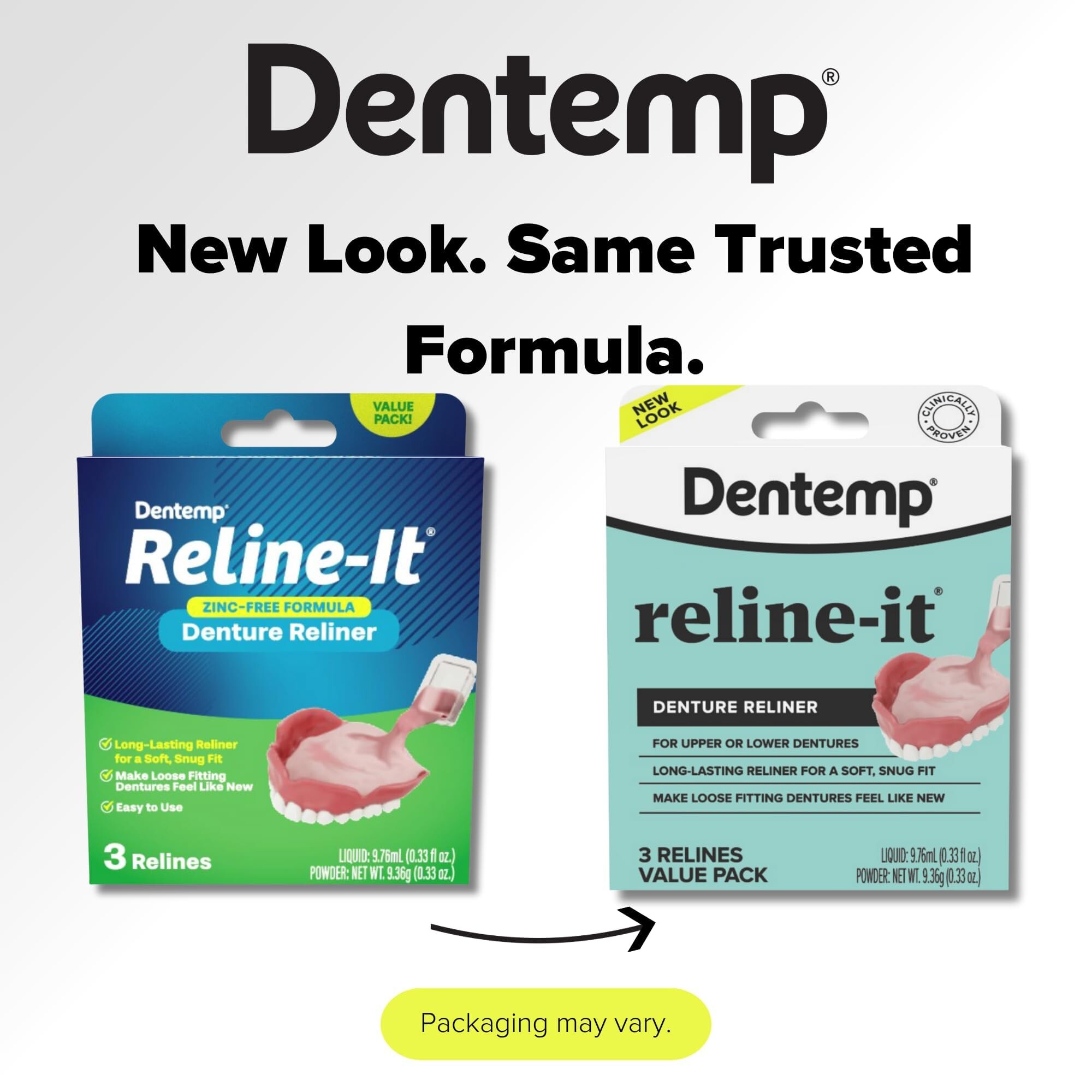 Dentemp Denture Reline Kit Value Pack Advanced Formula Reline It ...