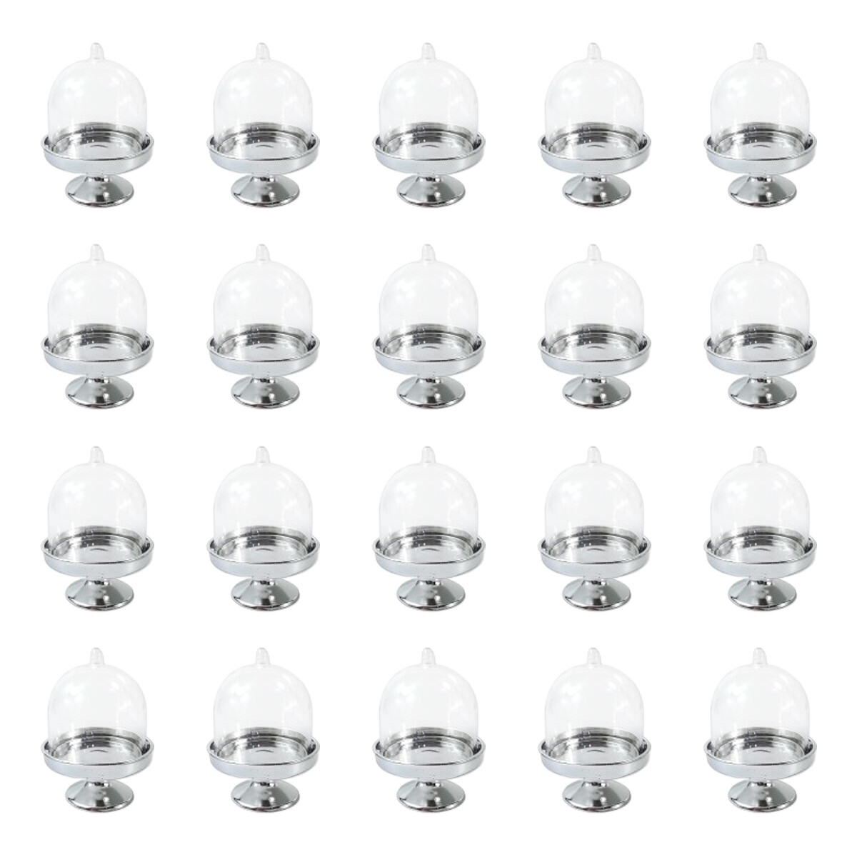 Présentation chic, 50 cloches transparentes pour mini présentoirs à ...