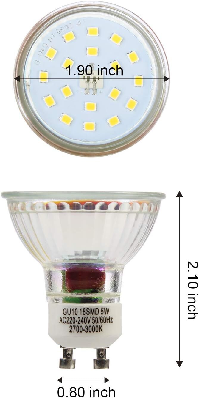 Ampoule LED GU10, basse consommation, équivalent halogène 60 W, blanc ...