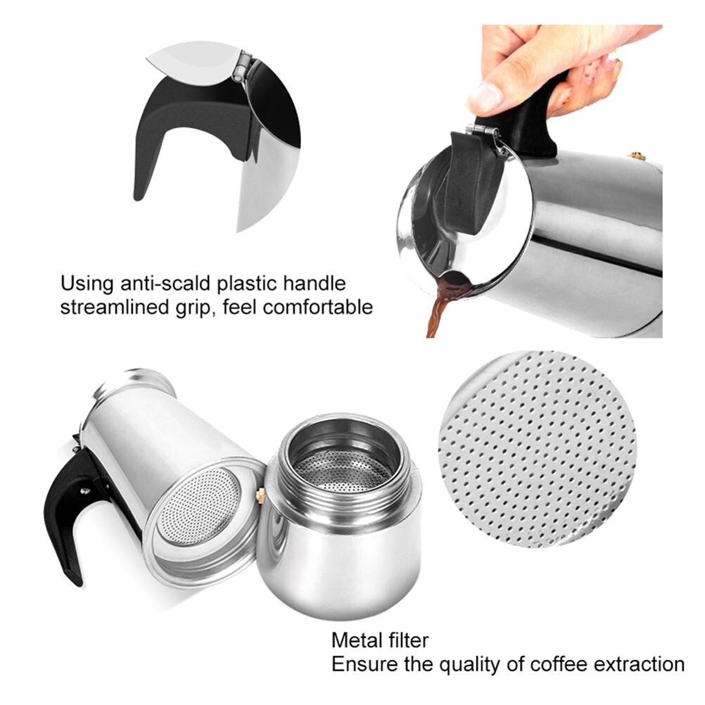 Cafetière compacte en acier inoxydable, idéale pour la maison et les ...